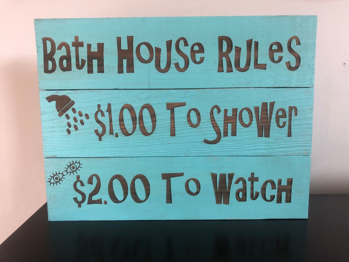 Towel Rack Bath House Rules, Outdoor Shower, Bathroom Decor, Reclaimed ...