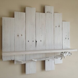 Wood Shelf Whitewashed Rustic Wood Shelf Rustic Coastal - Etsy