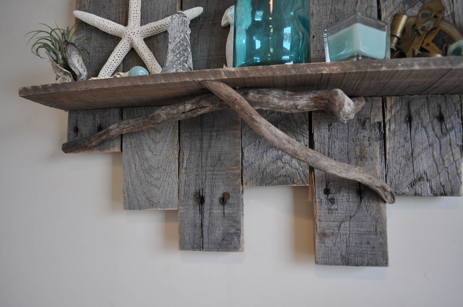 Wood Shelf Rustic Wood Shelf Rustic Coastal Decor Reclaimed - Etsy
