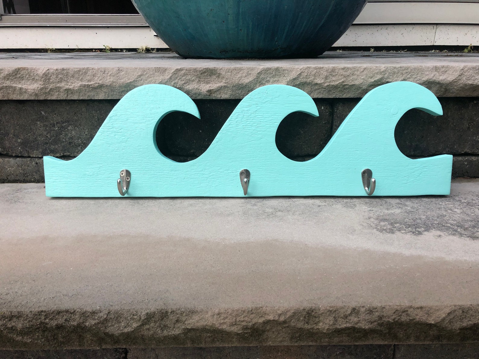 Wooden Wave Towel Rack: Shabby Chic Beach Decor - Etsy