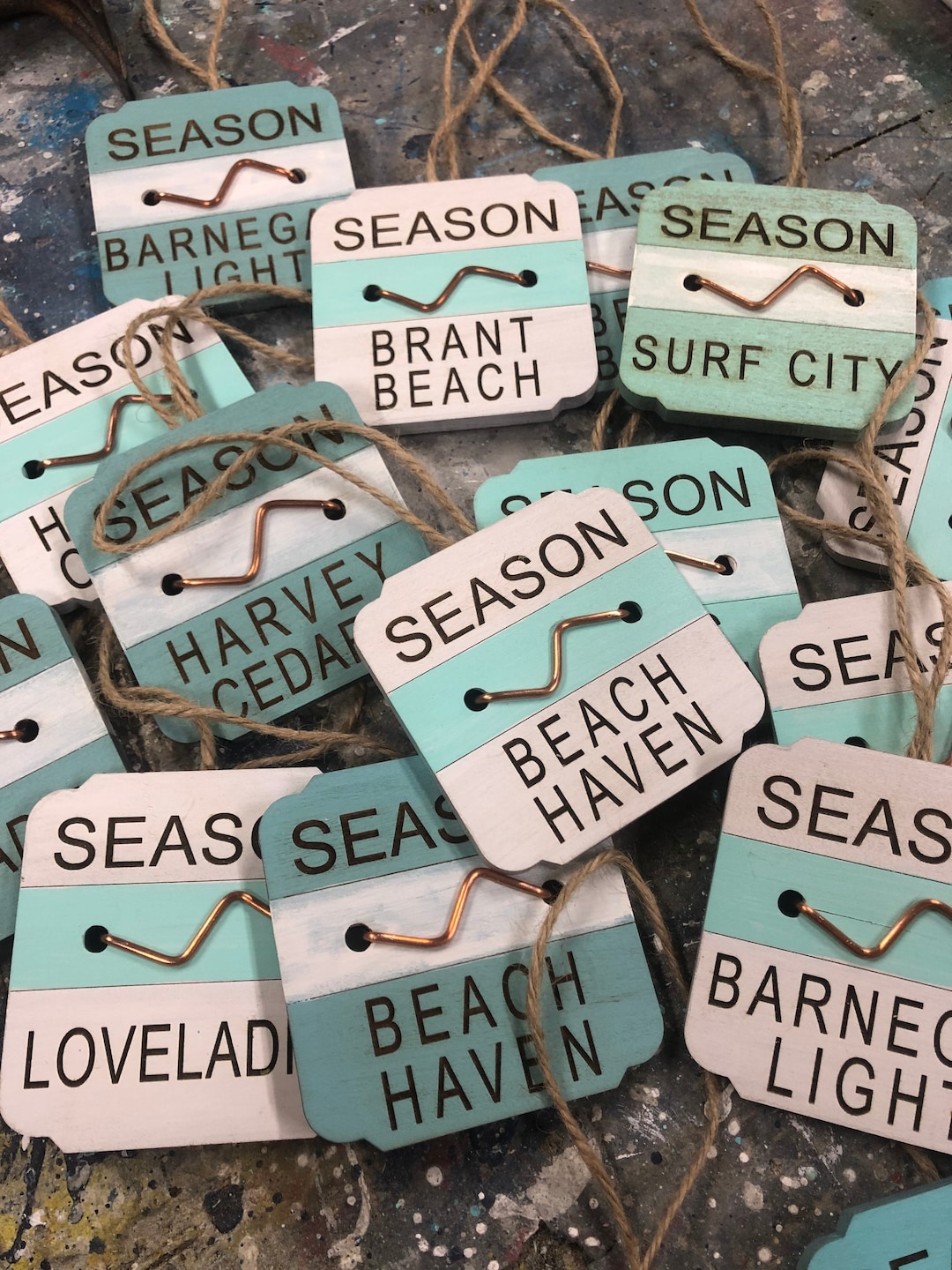 LBI Beach Badge Ornament: Hand-painted Wood, New Jersey Gift - Etsy