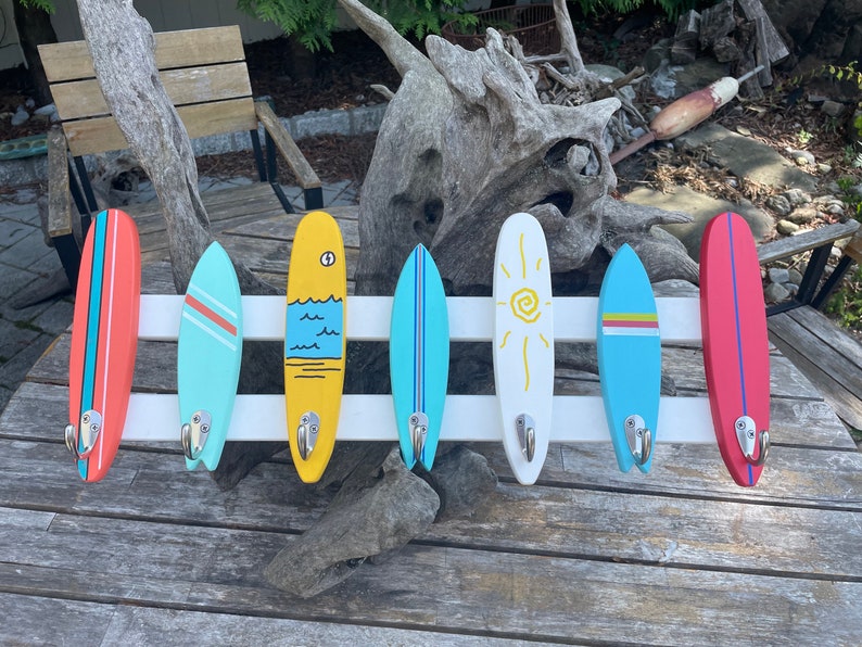 Custom 7 Surfboard 9 1/2” X 24" Towel Rack - Etsy
