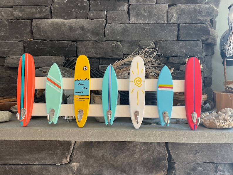 Custom 7 Surfboard 9 1/2” X 24" Towel Rack - Etsy