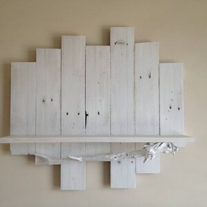 Wood Shelf Whitewashed Rustic Wood Shelf Rustic Coastal - Etsy