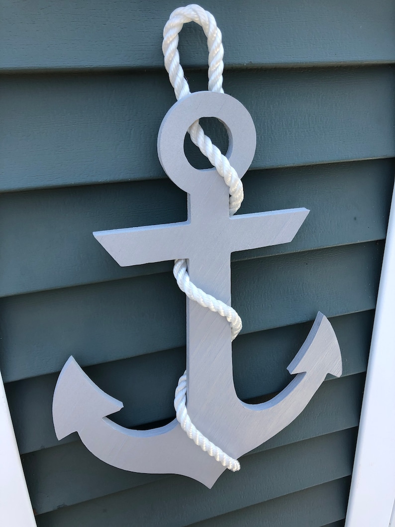 Anchor and Rope Reclaimed Pallet Wood Navy Anchor Wall Art | Etsy