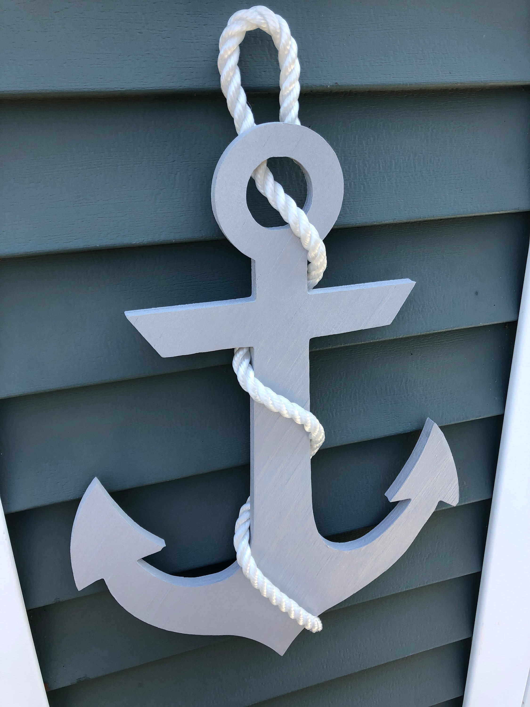 Anchor and Rope Reclaimed Pallet Wood Navy Anchor Wall Art | Etsy