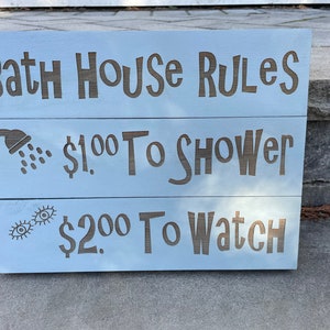 Towel Rack Bath House Rules, Outdoor Shower, Bathroom Decor, Reclaimed ...
