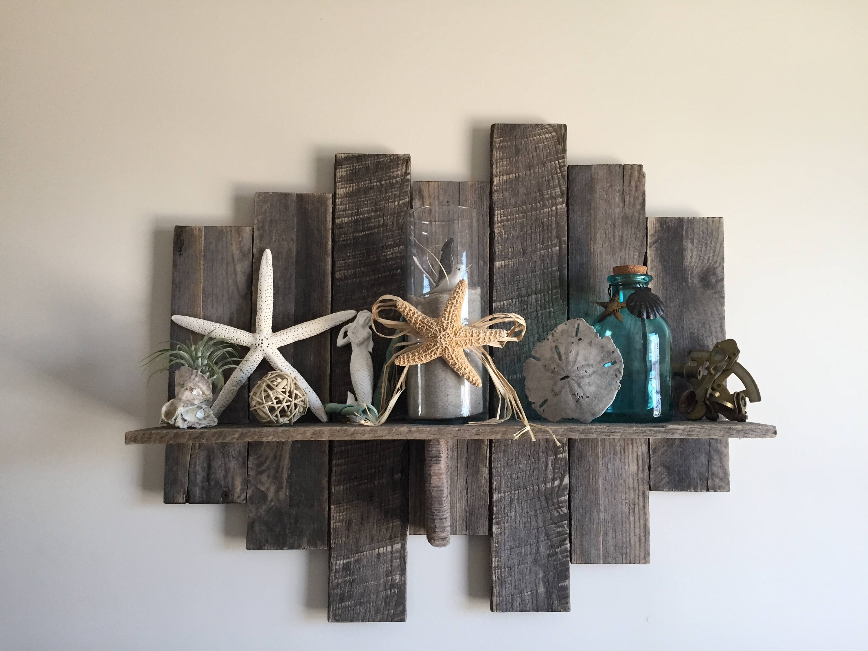 Wood Shelf Rustic Wood Shelf Rustic Coastal Decor Reclaimed - Etsy ...