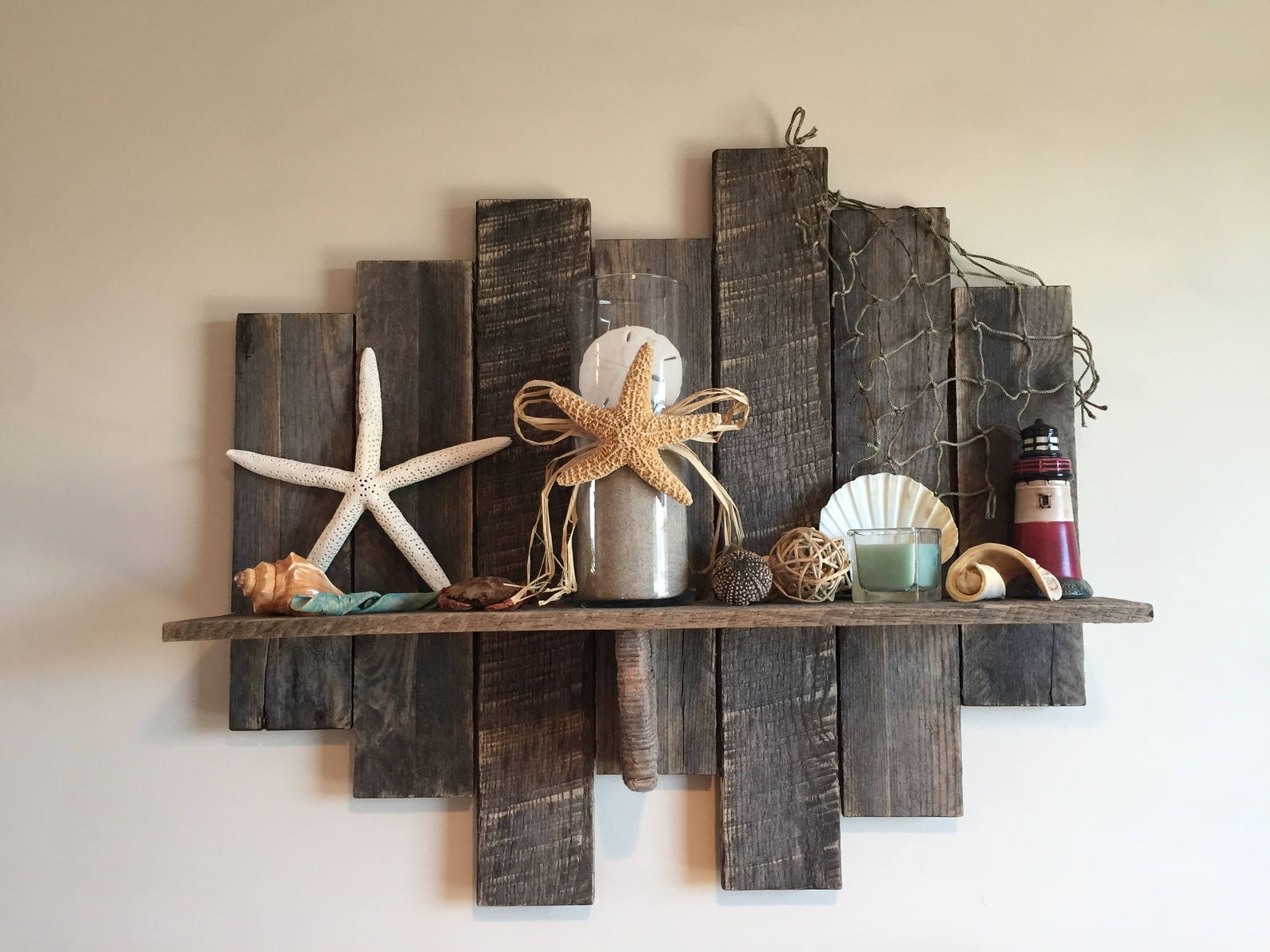 Wood Shelf Rustic Wood Shelf Rustic Coastal Decor Reclaimed - Etsy