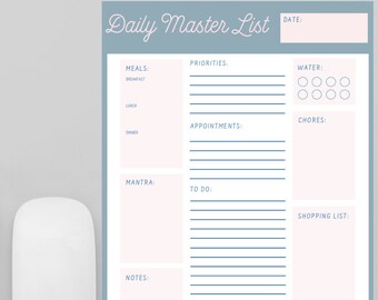 Minimalistic Daily Planner Worksheet - Etsy