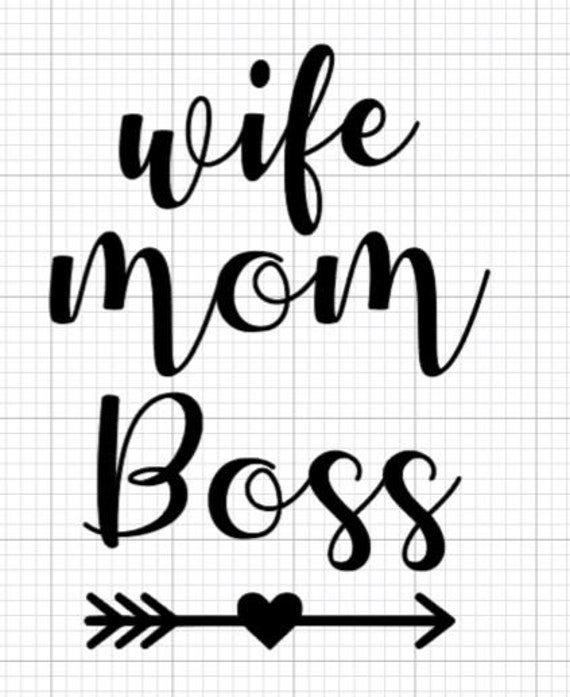 Wife mom boss Vinyl Decal Bumper Sticker Inspirational Sticker Paper ...