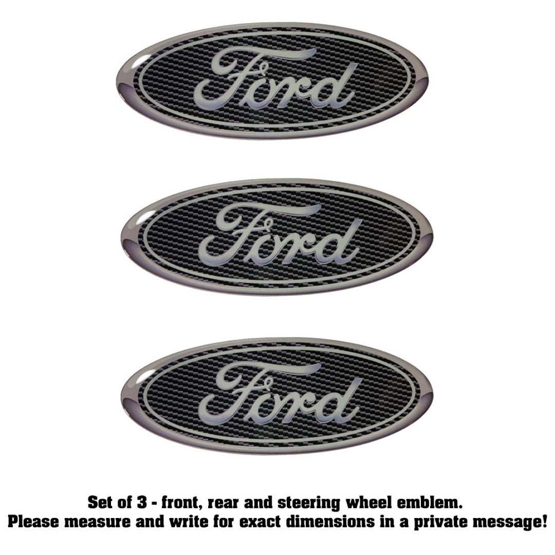 Set of 3 Silicon , All Sizes , Front, Rear and Steering Wheel Emblems ...
