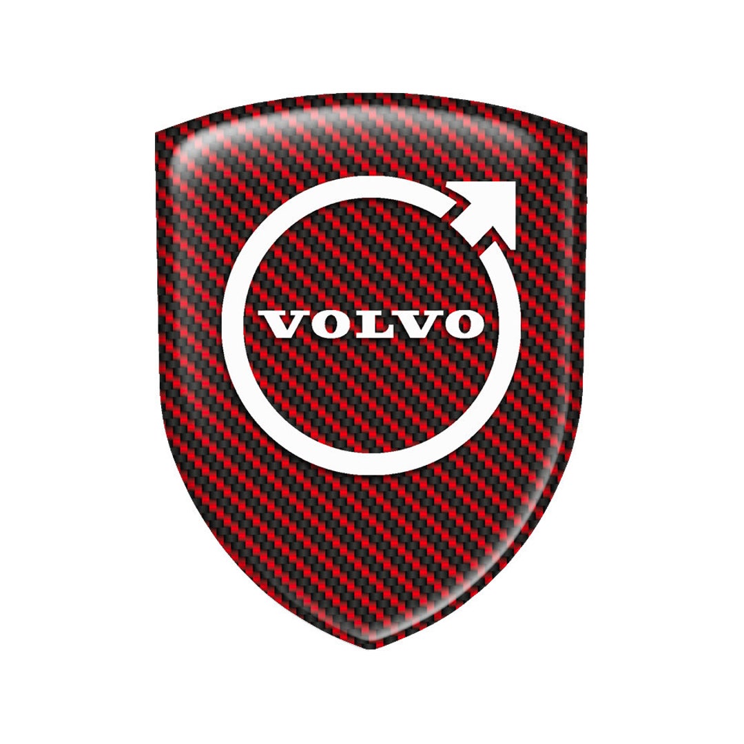 Badge Emblem Silicone Logo Volvo Self-adhesive Domed Sticker Shield for ...