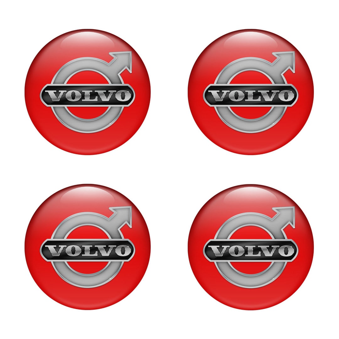 Volvo Red Set 4x30-120mm Silicone Sticker for Wheel Caps - Etsy