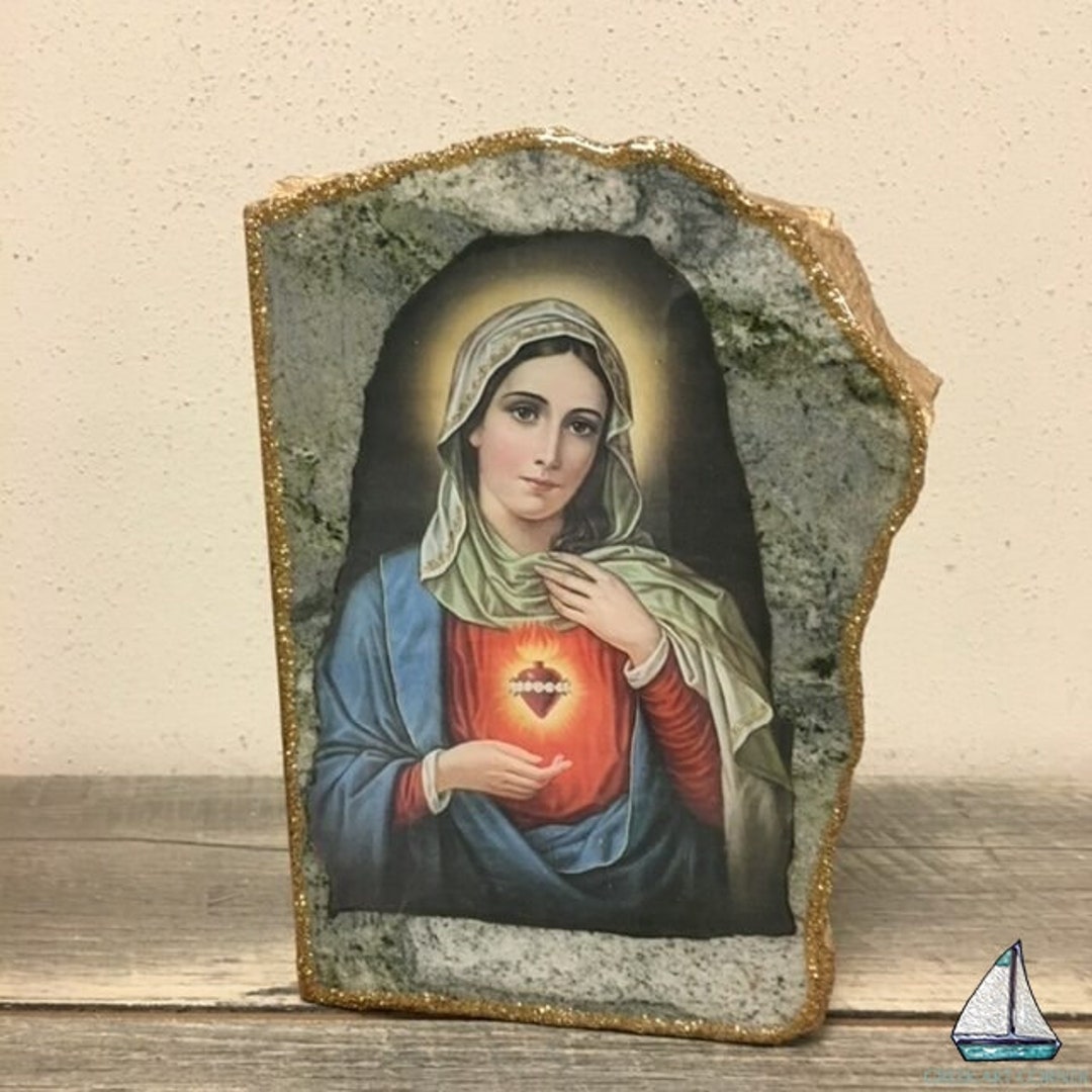 Grey Granite Icon of Holy Mary - Etsy