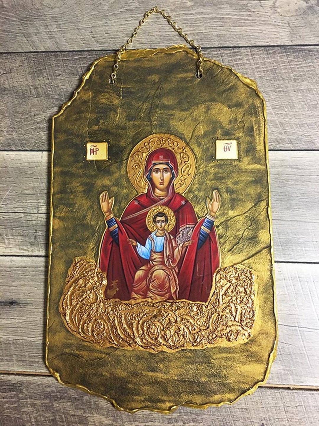 Virgin Mary Slate Icon - Etsy