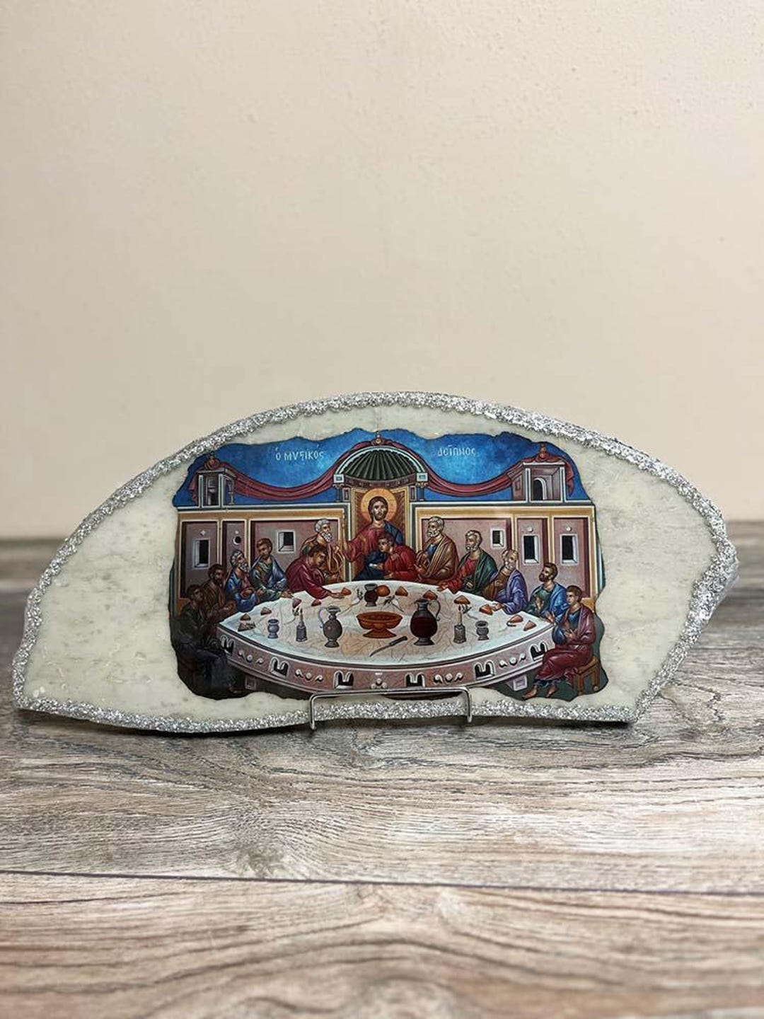Handcrafted Last Supper Marble Icon With Silver Detailing - Etsy