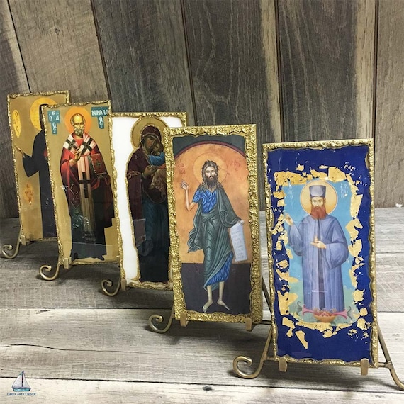 Glass Icons With Various Saints Icons and Colors | Etsy