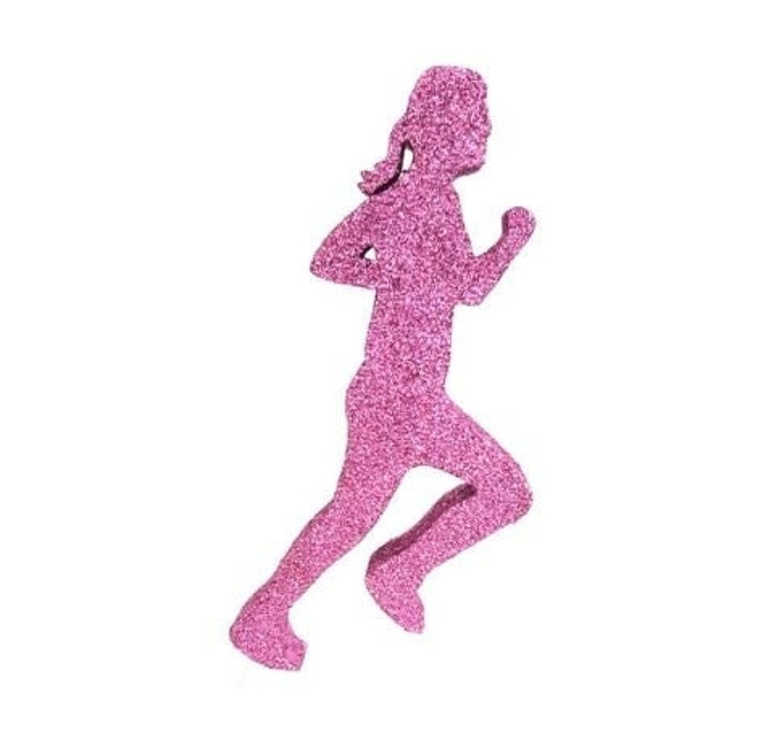 Female Runner Foam Cutout: Glittered Track & Field Decor - Etsy