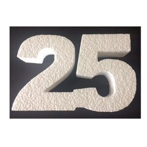 Number 25 Cutout EPS Foam 25th Anniversary Birthday Class - Etsy