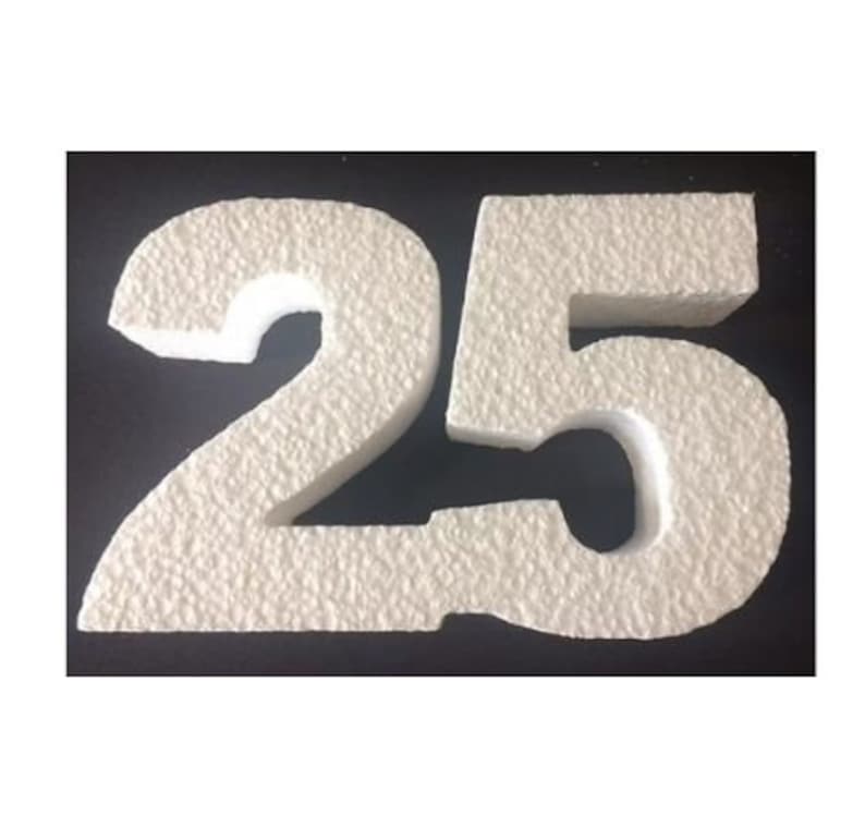 Number 25 Cutout EPS Foam 25th Anniversary Birthday Class - Etsy