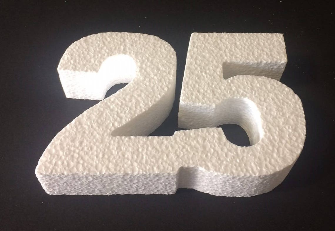Number 25 Cutout EPS Foam 25th Anniversary Birthday Class - Etsy