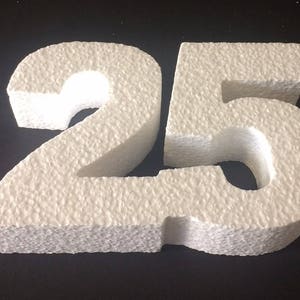 Number 25 Cutout EPS Foam ,25th Anniversary, Birthday, Class Reunion ...