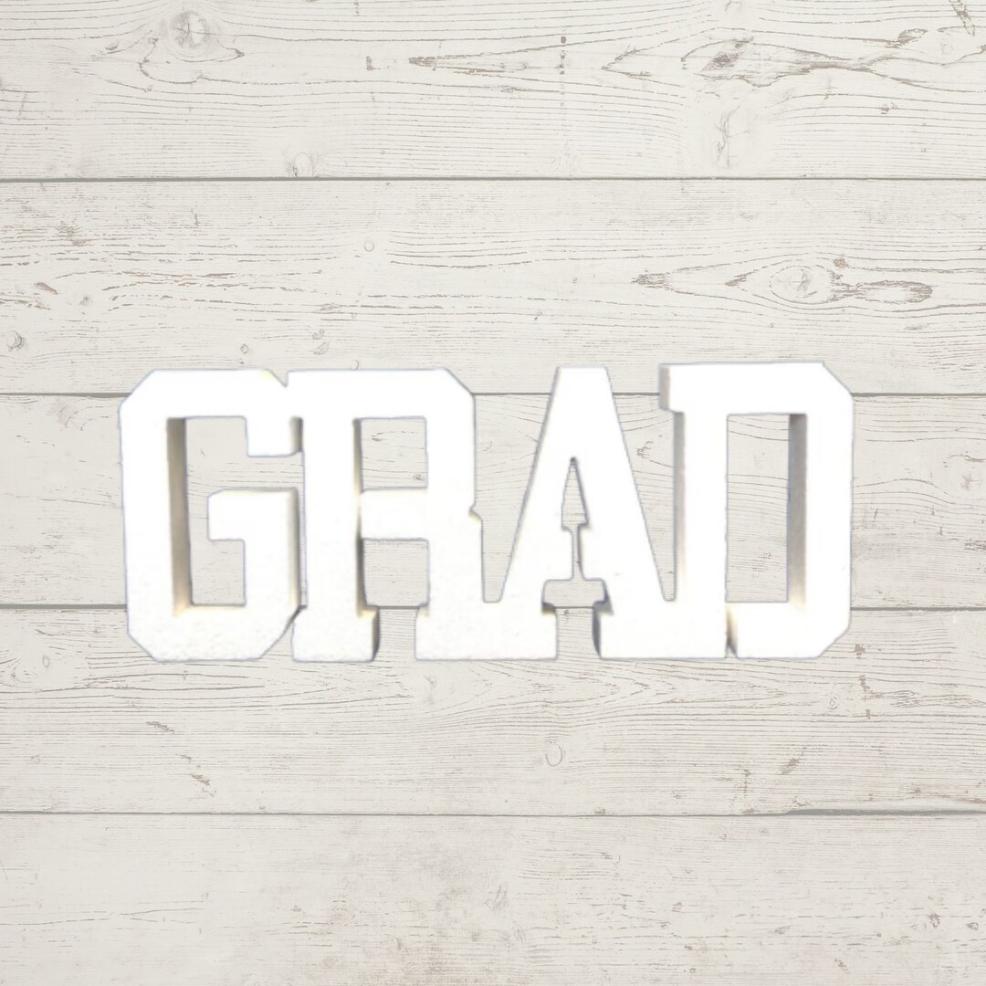GRAD Foam Cutout for Graduation. Use for Table Decorations or a Photo ...