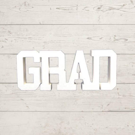 GRAD Foam Cutout for Graduation. Use for Table Decorations or | Etsy