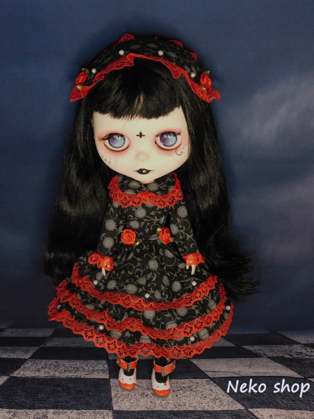 Gothic Lolita Set Dress Cap and Socks for Blythe and Pullip - Etsy