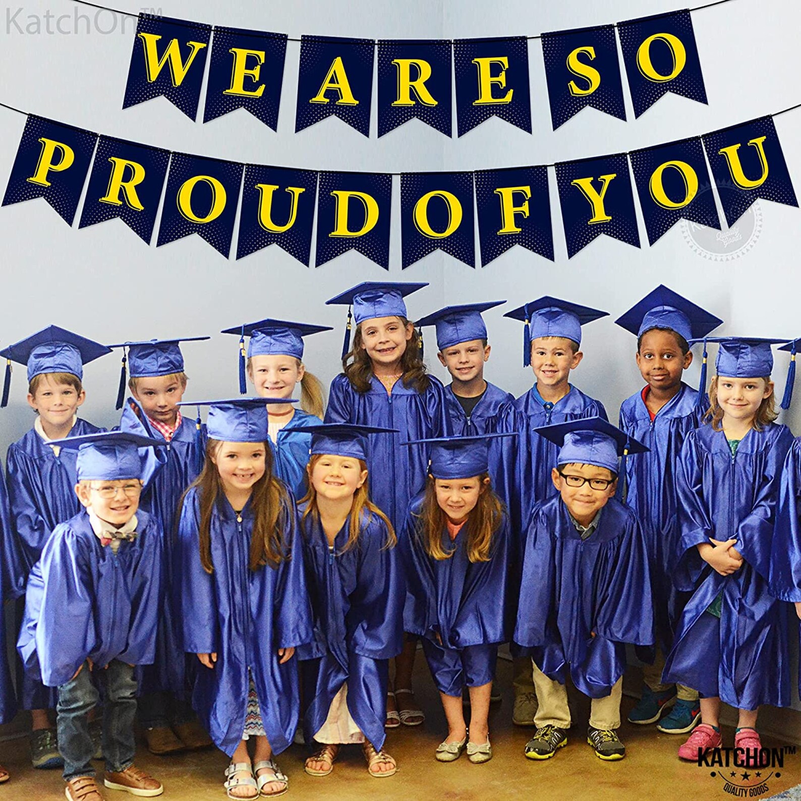 Printable We Are So Proud of You Banner Blue and Gold | Etsy
