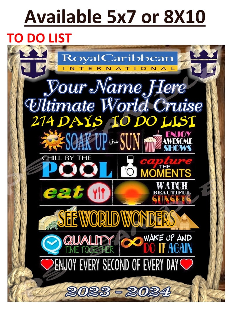CUSTOM MADE Royal Caribbean Ultimate World Cruise MAGNET 5x7 or 8x10 - Etsy CUSTOM MADE Royal Caribbean Ultimate World Cruise MAGNET 5x7 or 8x10 - Etsy
