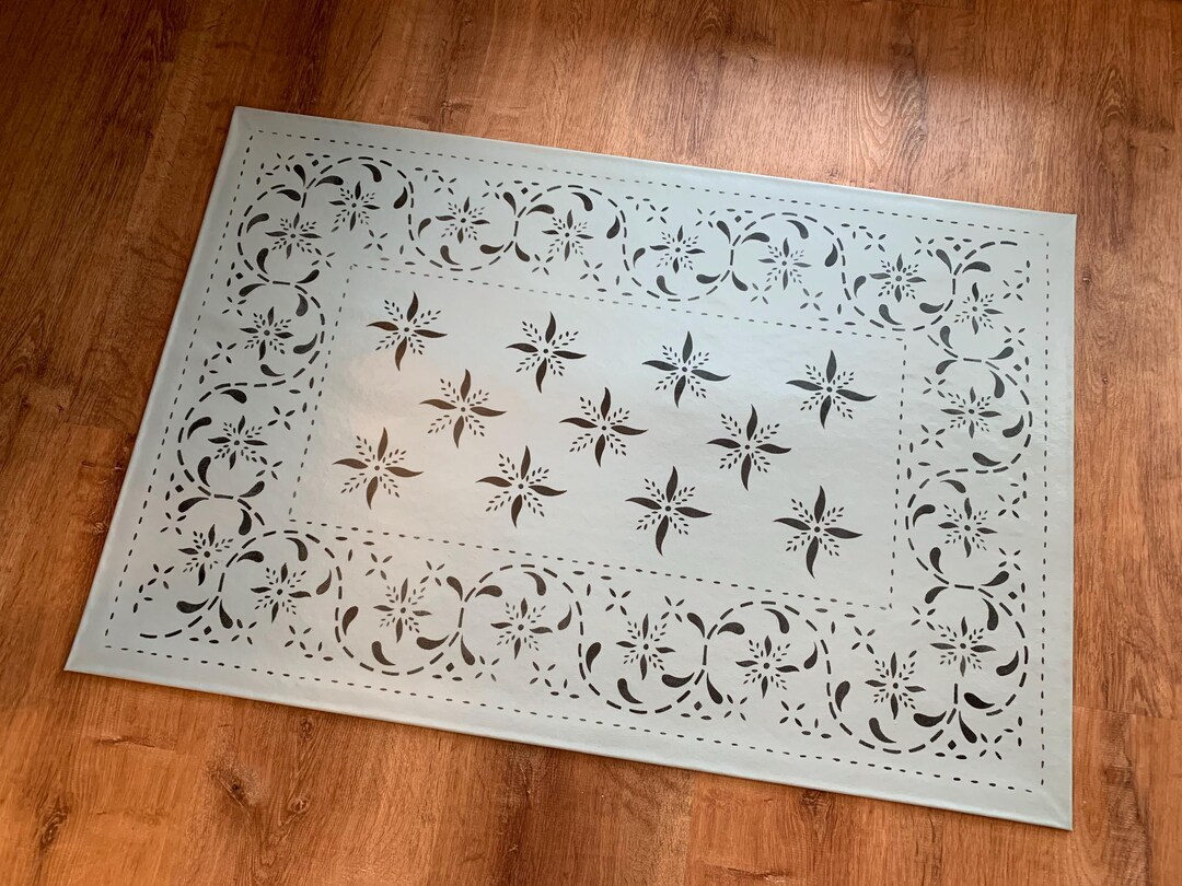 Floor Cloth, Painted Rug, Handmade Canvas Rug, Painted Floor Cloth ...