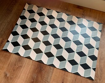 Floor Cloth, Painted Rug, Handmade Canvas Rug, Painted Floor Cloth ...