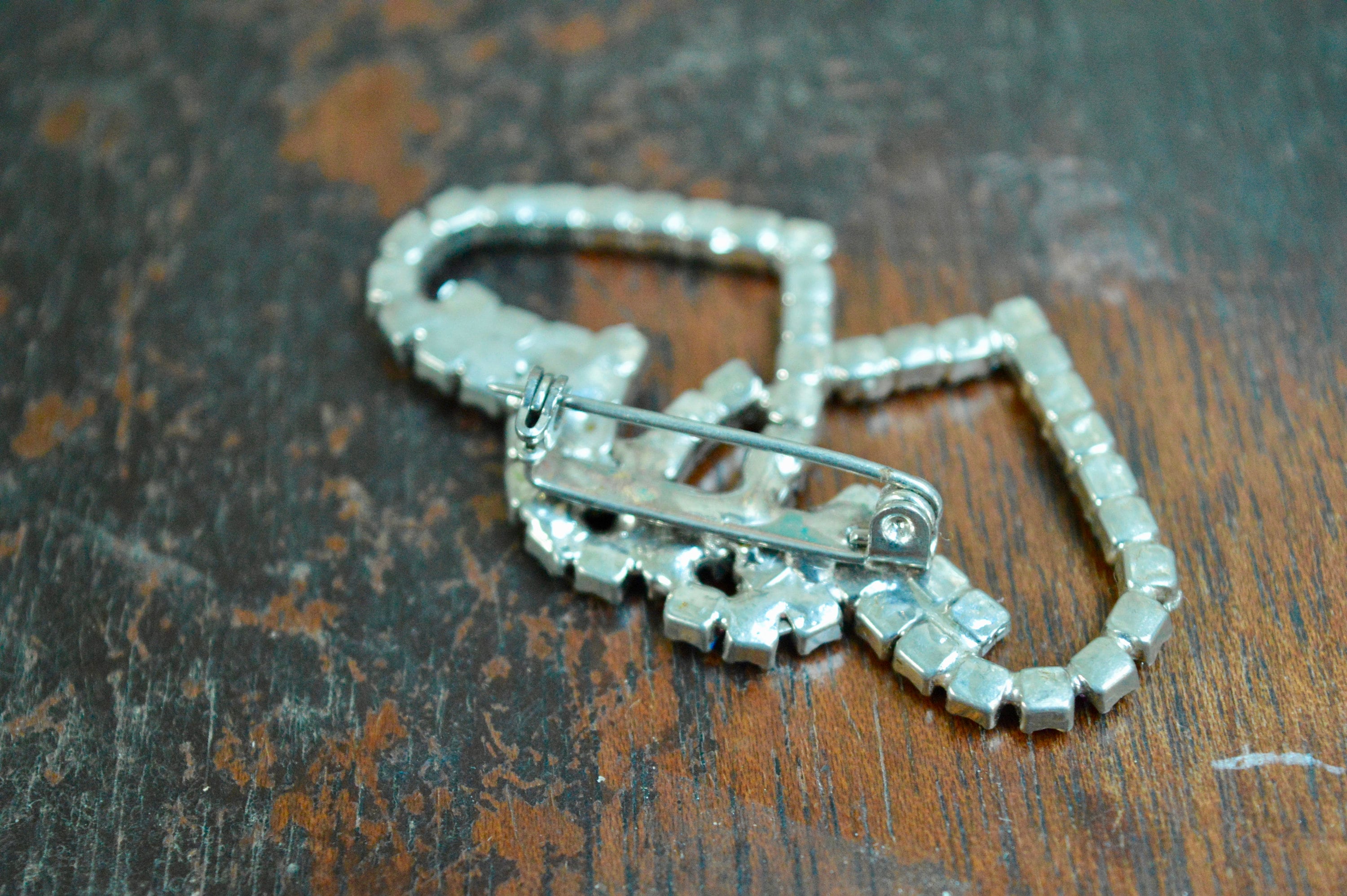Vintage Brooch, Crystal Brooch, Heart Brooch, Love Brooch, Brooch ...