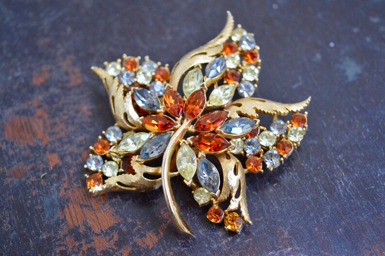 Vintage Brooch, Leaf Brooch, Floral Brooch, Autumn Brooch, Brooch ...