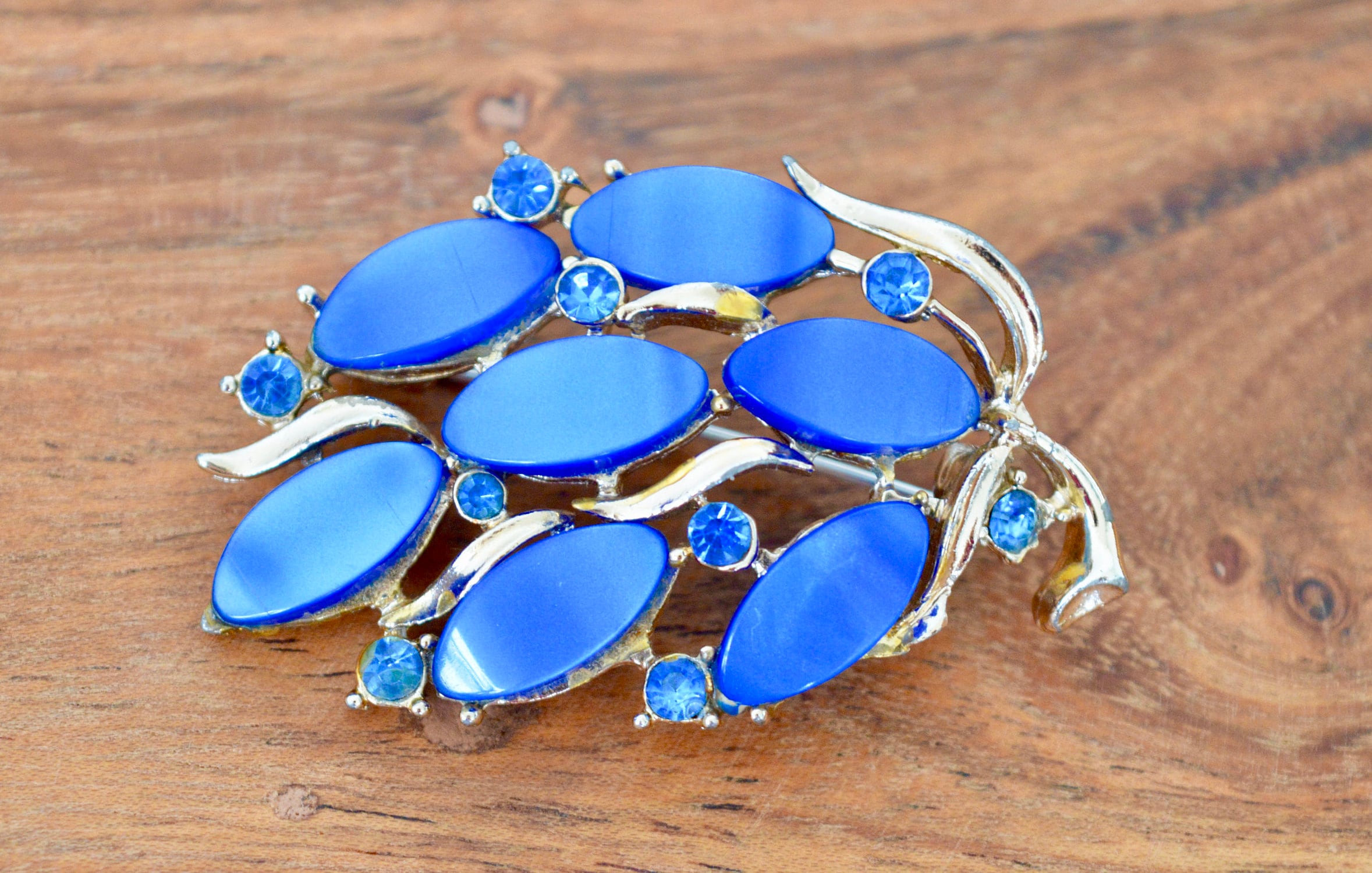 Vintage Brosche Kristall Brosche Blumen Brosche Blumen | Etsy