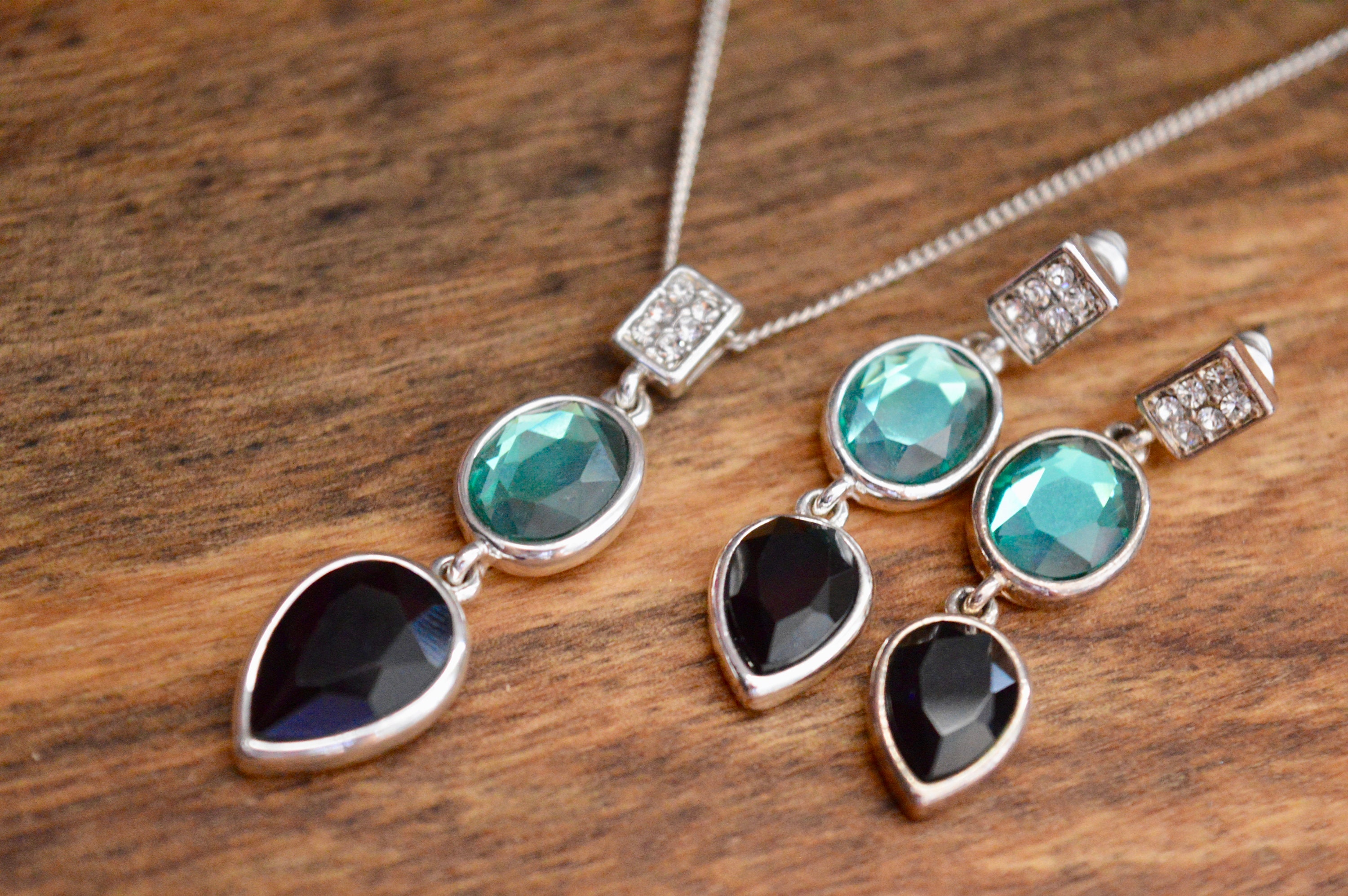 Jewelry Set, Jewellery Set, Vintage Necklace, Vintage Earrings, Crystal ...