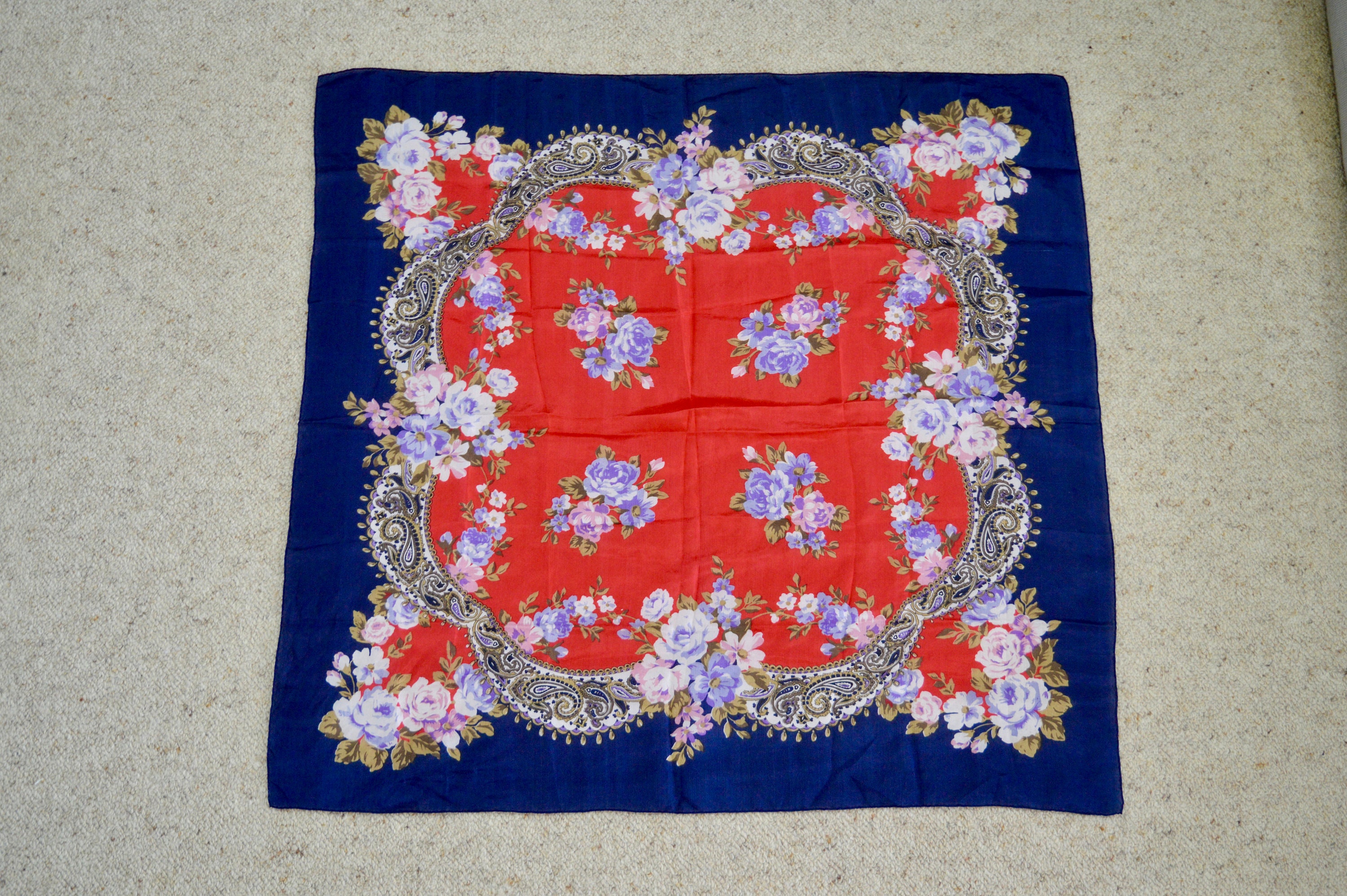 Vintage Scarf Floral Scarf Flower Scarf Indian Scarf Rose - Etsy