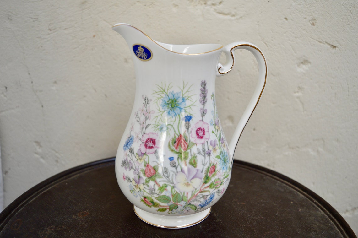 Vintage Jug Floral Jug Flower Jug Porcelain Jug China Jug | Etsy