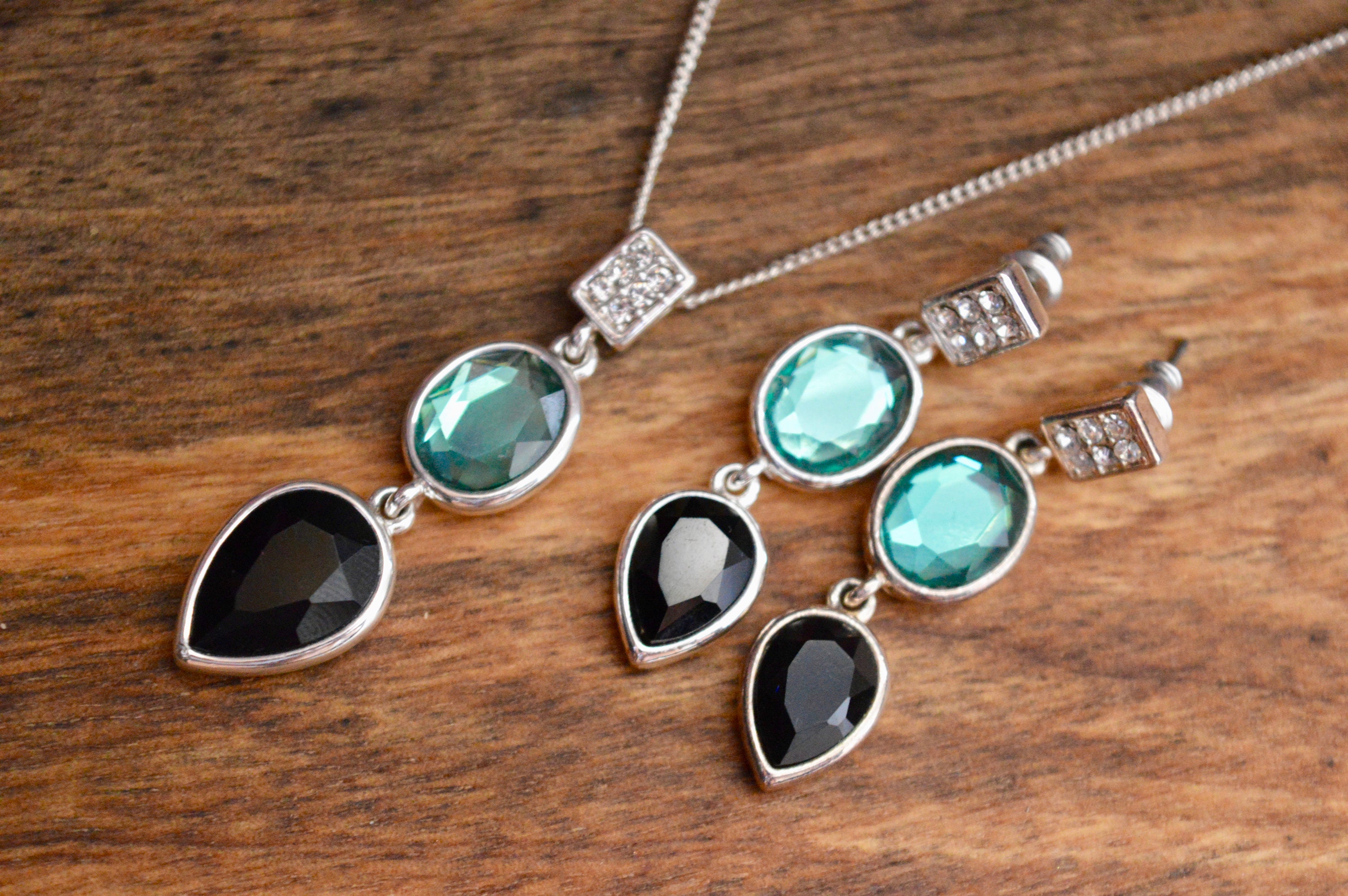 Jewelry Set, Jewellery Set, Vintage Necklace, Vintage Earrings, Crystal ...