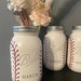 Bathroom Quart Size Baseball Mason Jar Set, Baseball Vase Holder ...