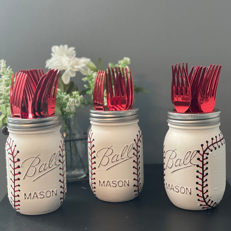 Baseball Mason Jar - Etsy