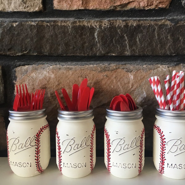 Baseball Mason Jar - Etsy