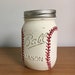Bathroom Quart Size Baseball Mason Jar Set, Baseball Vase Holder ...