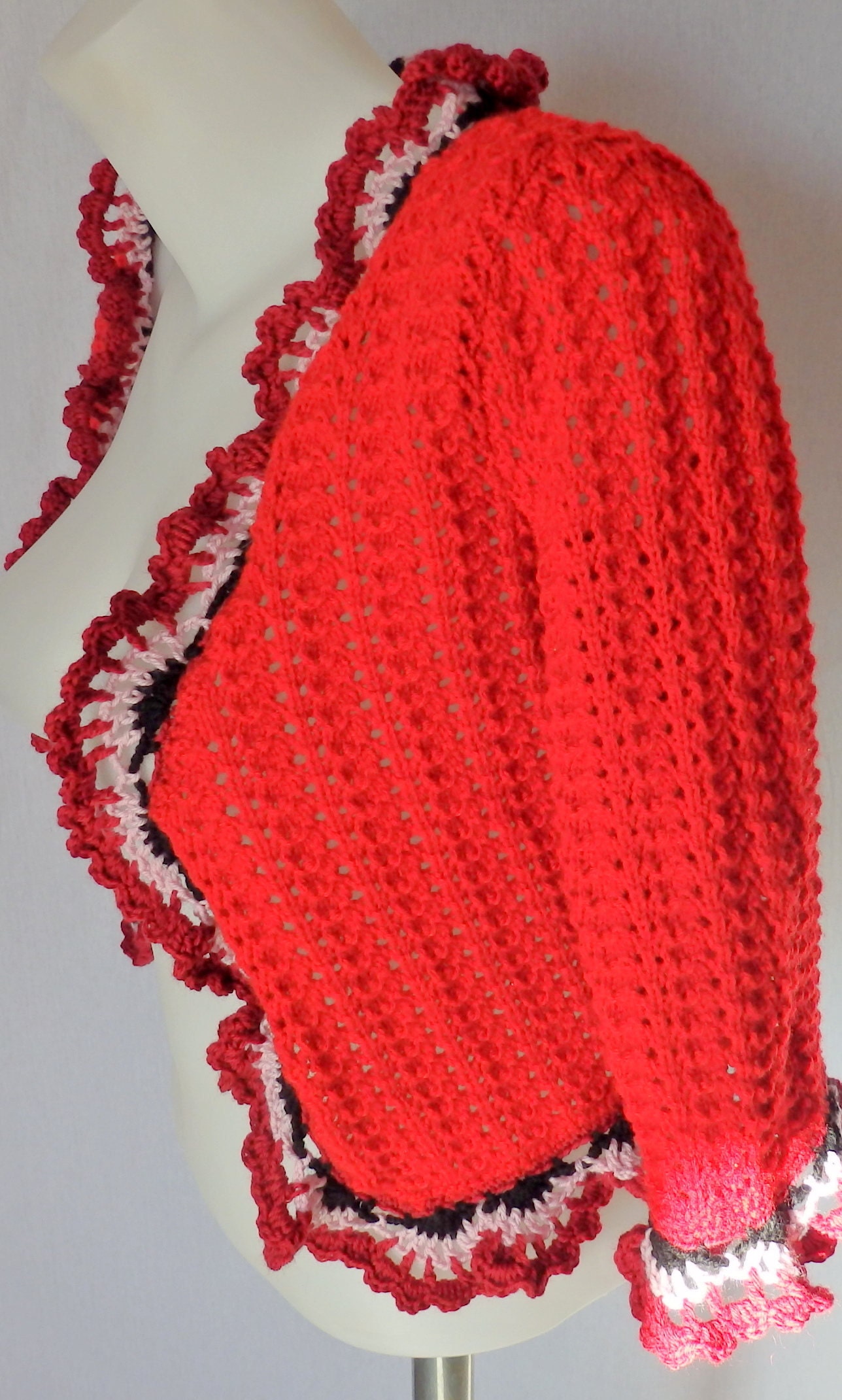 Gilet Boho Kurzarm 3/4 rote Wolle - Etsy.de