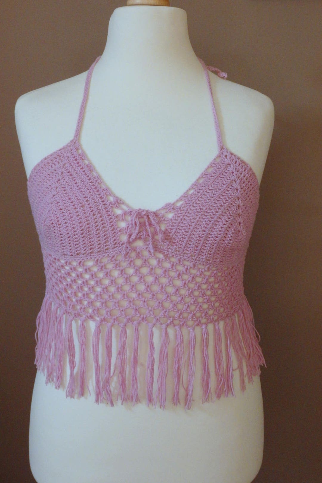 Hippie Bralette, Festival Short Halter Top, Bralette Top Pink - Etsy