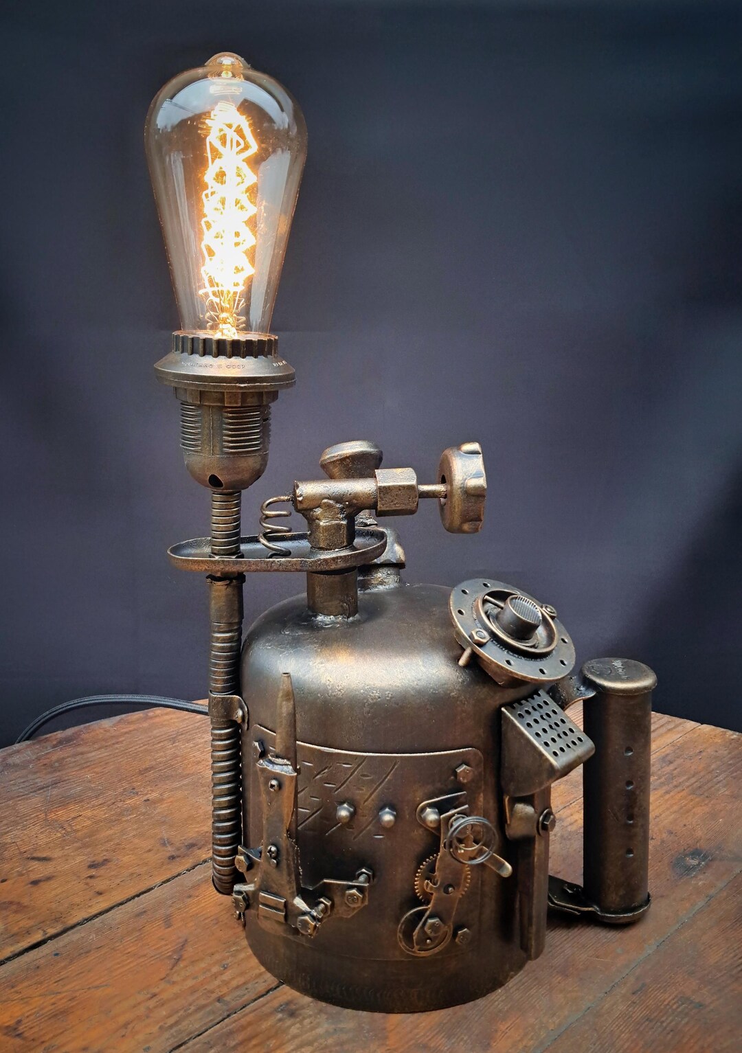 Steampunk Table Lamp, Steampunk Lighting, Steampunk Desk Lamp, Rustic ...