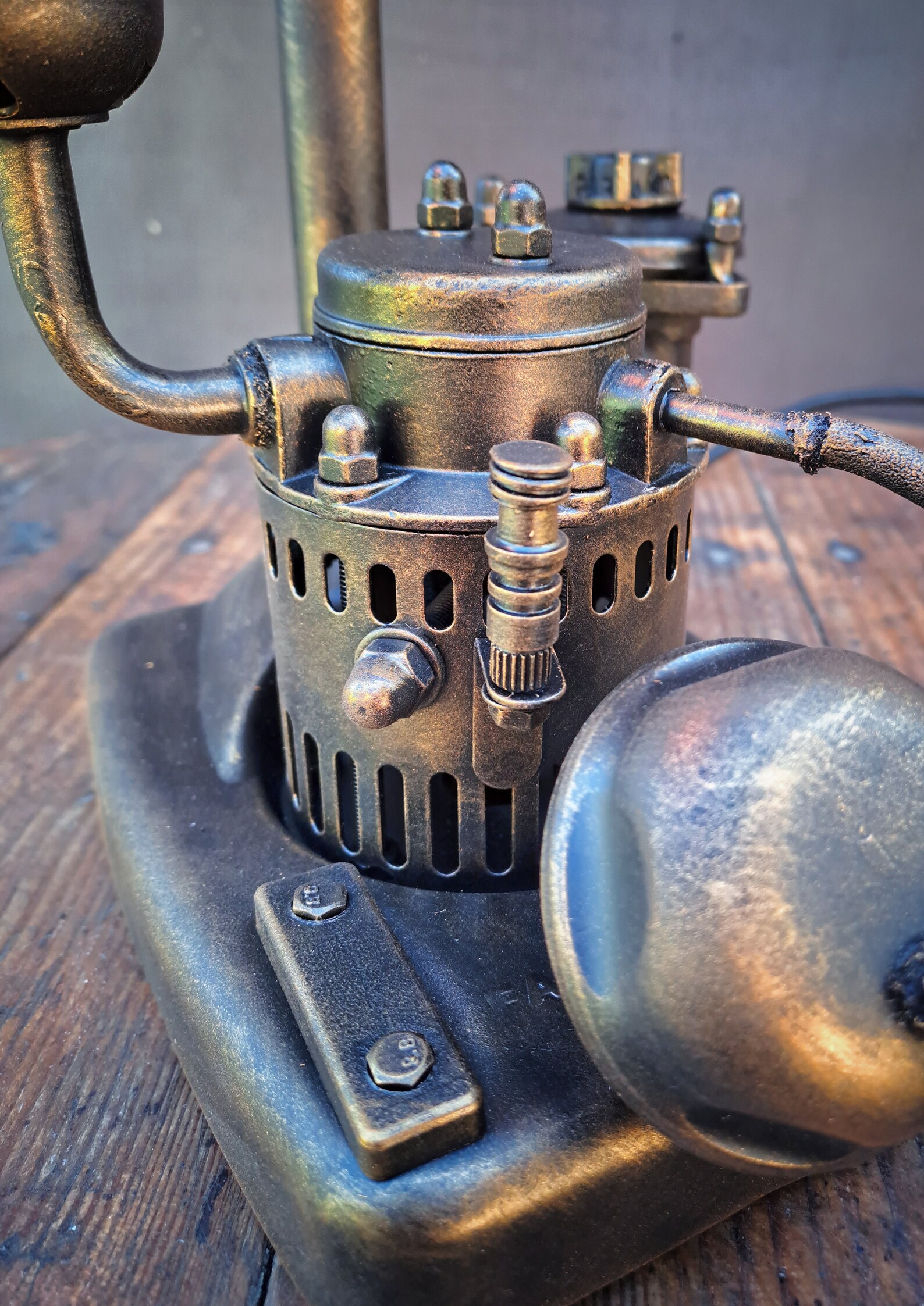 Steampunk Table Lamp, Rustic Industrial Desk Lamp, Reading Lamp ...