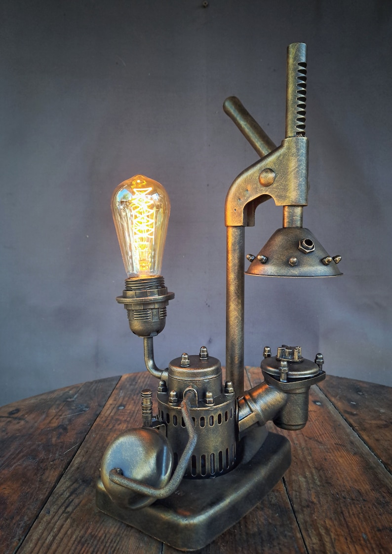 Steampunk Table Lamp, Rustic Industrial Desk Lamp, Reading Lamp ...